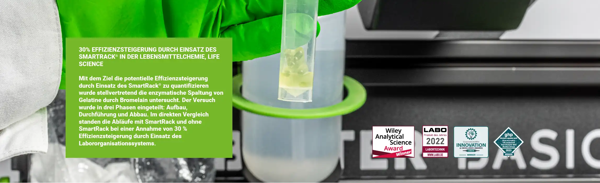 30% increase in efficiency by using SmartRack® in food chemistry